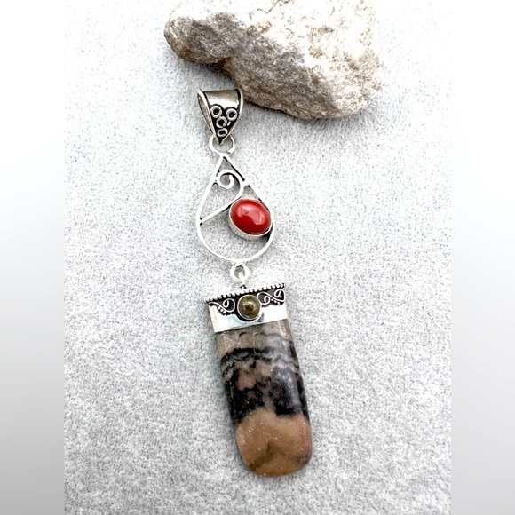 Jewelry | Jasper Coral Pendant | Poshmark